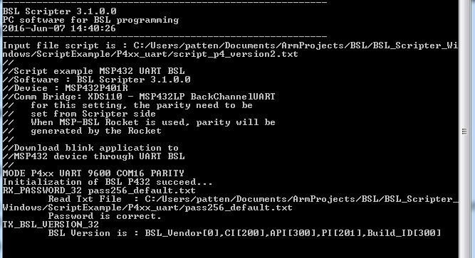 MS432 BSL scripter issue - MSP low-power microcontroller forum - MSP low-power microcontrollers ...