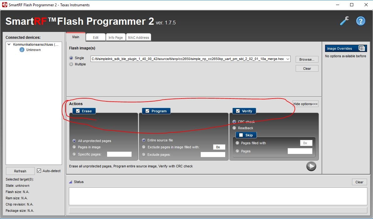 CCS/MSP432P401R: Sensor BoosterPack example "[bleThread] Warning! Unexpected Event 256" on S1 ...