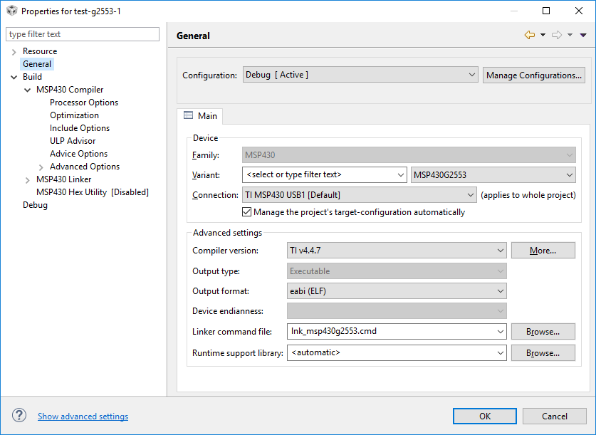 New MSP-EXP430G2, registers as COM39 but can't be found for a debug ...