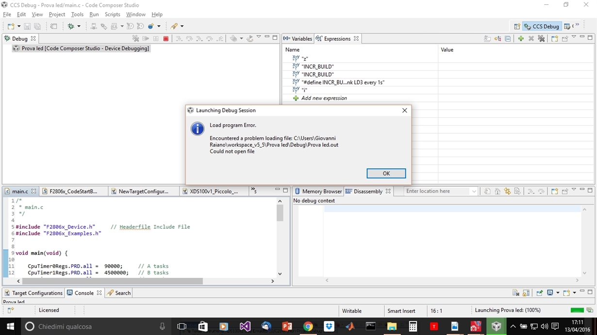 first programm tms320 f28069 (beginner) - C2000 microcontrollers forum ...