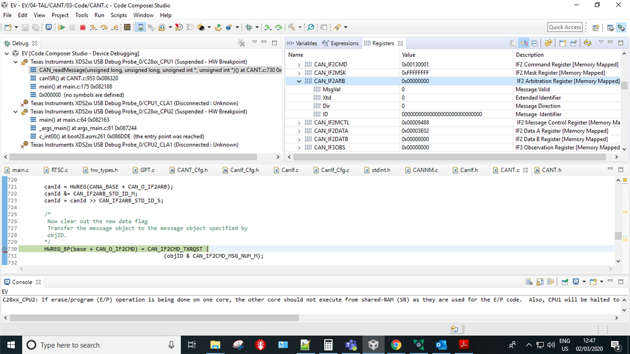LAUNCHXL-F28379D: Not able to read CAN Message id after applying ...