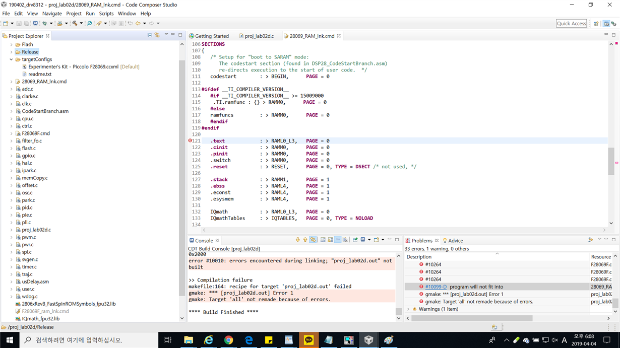 CCS/DRV8312-69M-KIT: Why does proj_lab02d error occur? - C2000 microcontrollers forum - C2000™︎ ...