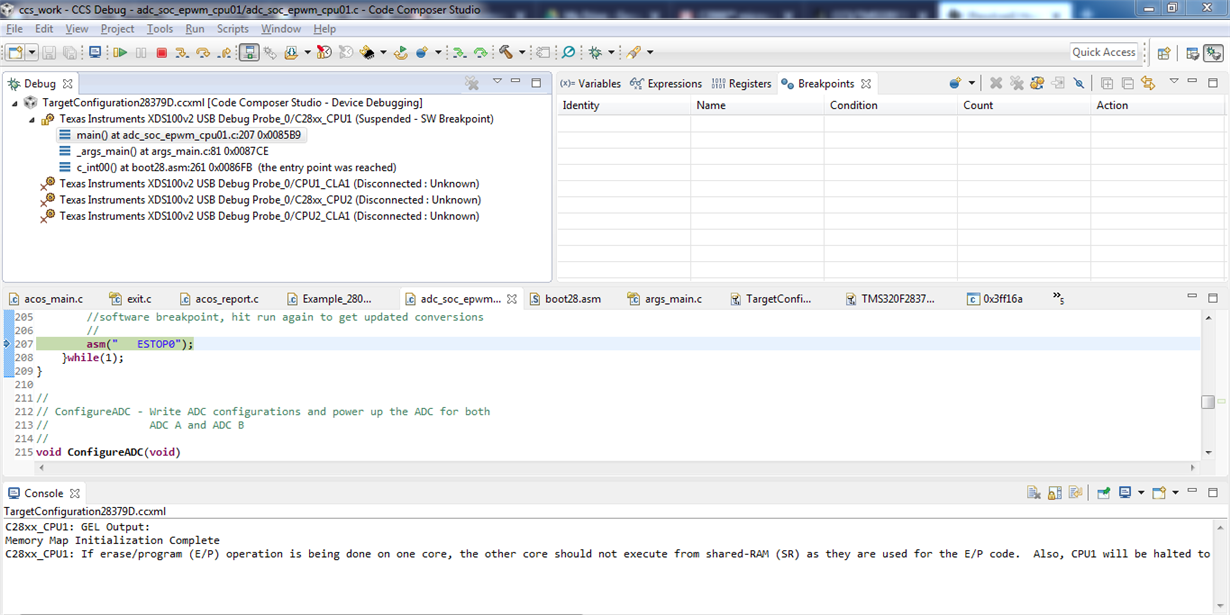 CCS/TMS320F28379D: How to load the program into only the CPU1 on the F28377d chip during ...