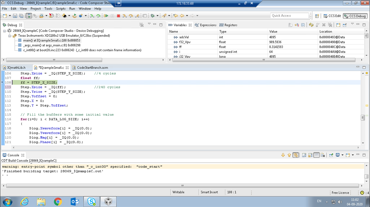 Tms320f28069 Execution Time Of Iqa Function In Iqmath Library C2000 Microcontrollers Forum