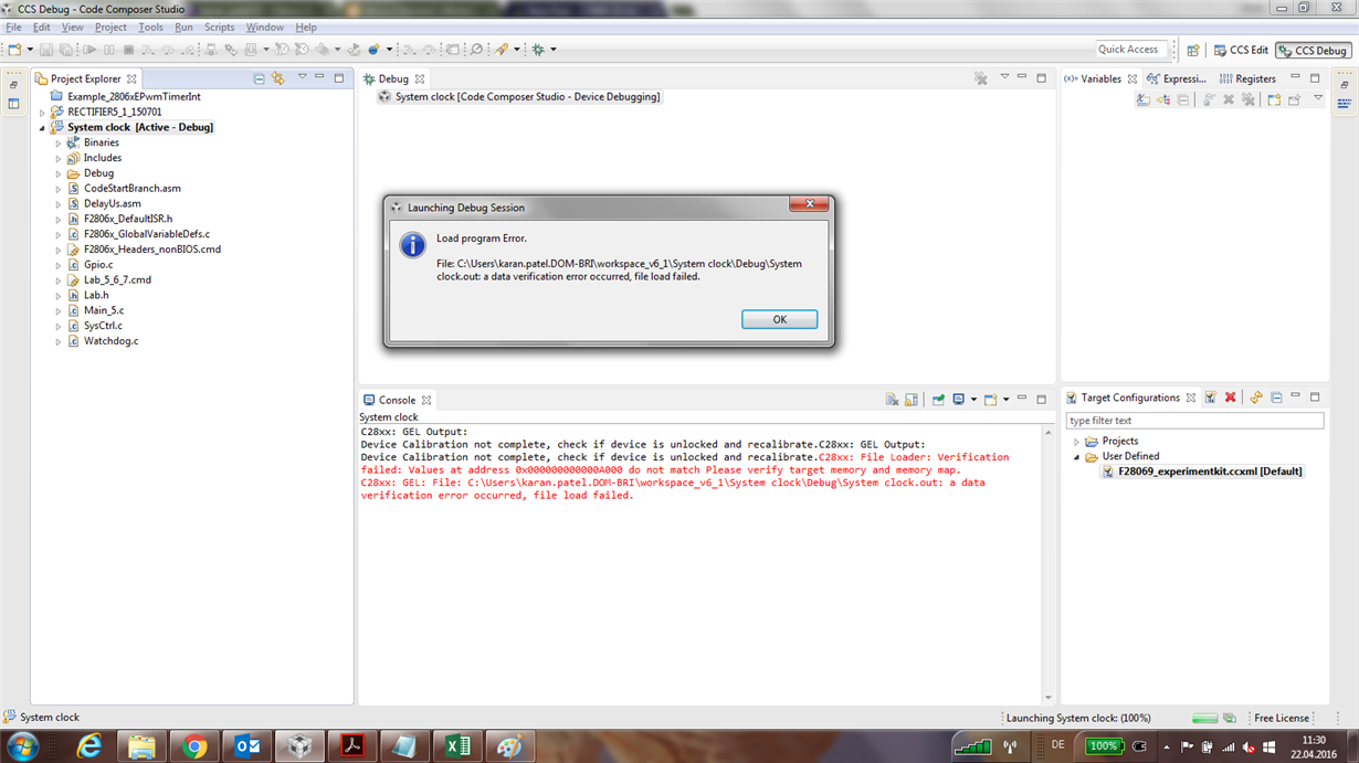 Load Program error - C2000 microcontrollers forum - C2000™︎ microcontrollers - TI E2E support forums