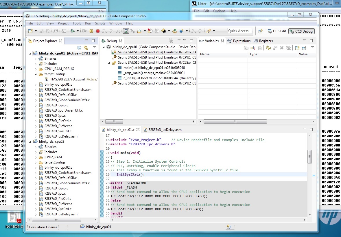28377D How to start two core in 28377d togehter? - C2000 ...