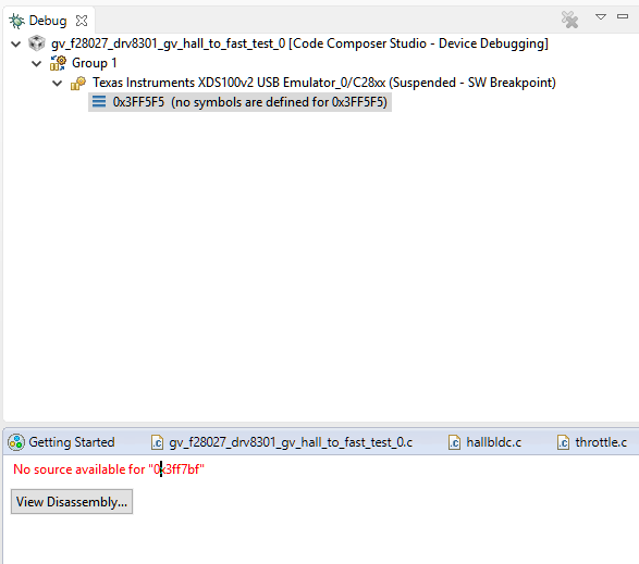 CCS/CCSTUDIO-C2000: No source available for "0x3ff7bf" - C2000 microcontrollers forum - C2000™︎ ...