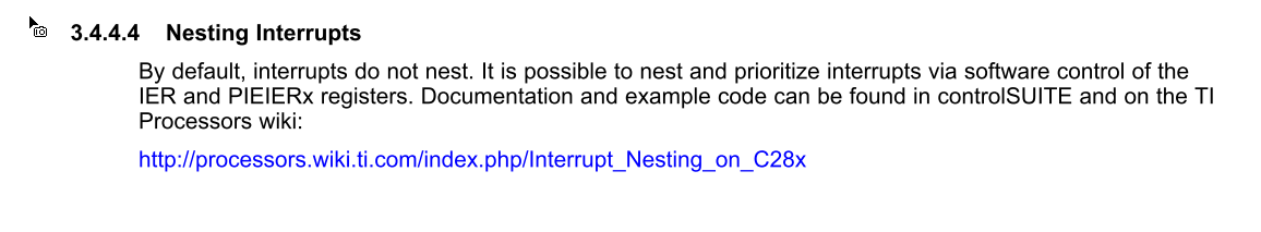 TMS320F28379D: "System, Control and Interrupts Guide" for interrupt nesting - C2000 ...