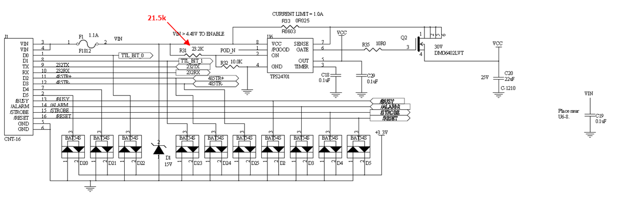 TPS24701: Rising threshold voltage on EN pin - Power management forum ...