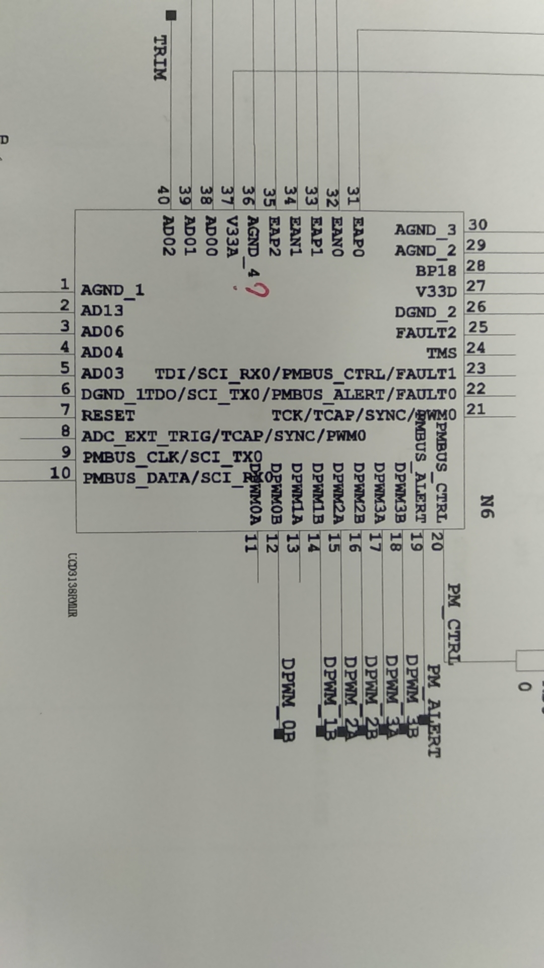 UCD3138PSFBEVM-027: How to deal with the unused leg of UCD3138? - Power ...