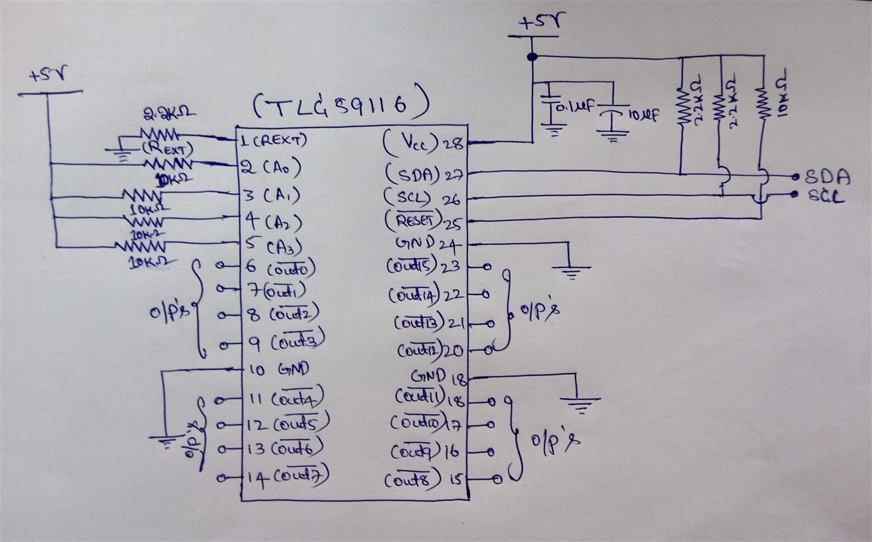 TLC59116: LEDs are not glowing. - Power management forum - Power management - TI E2E support forums