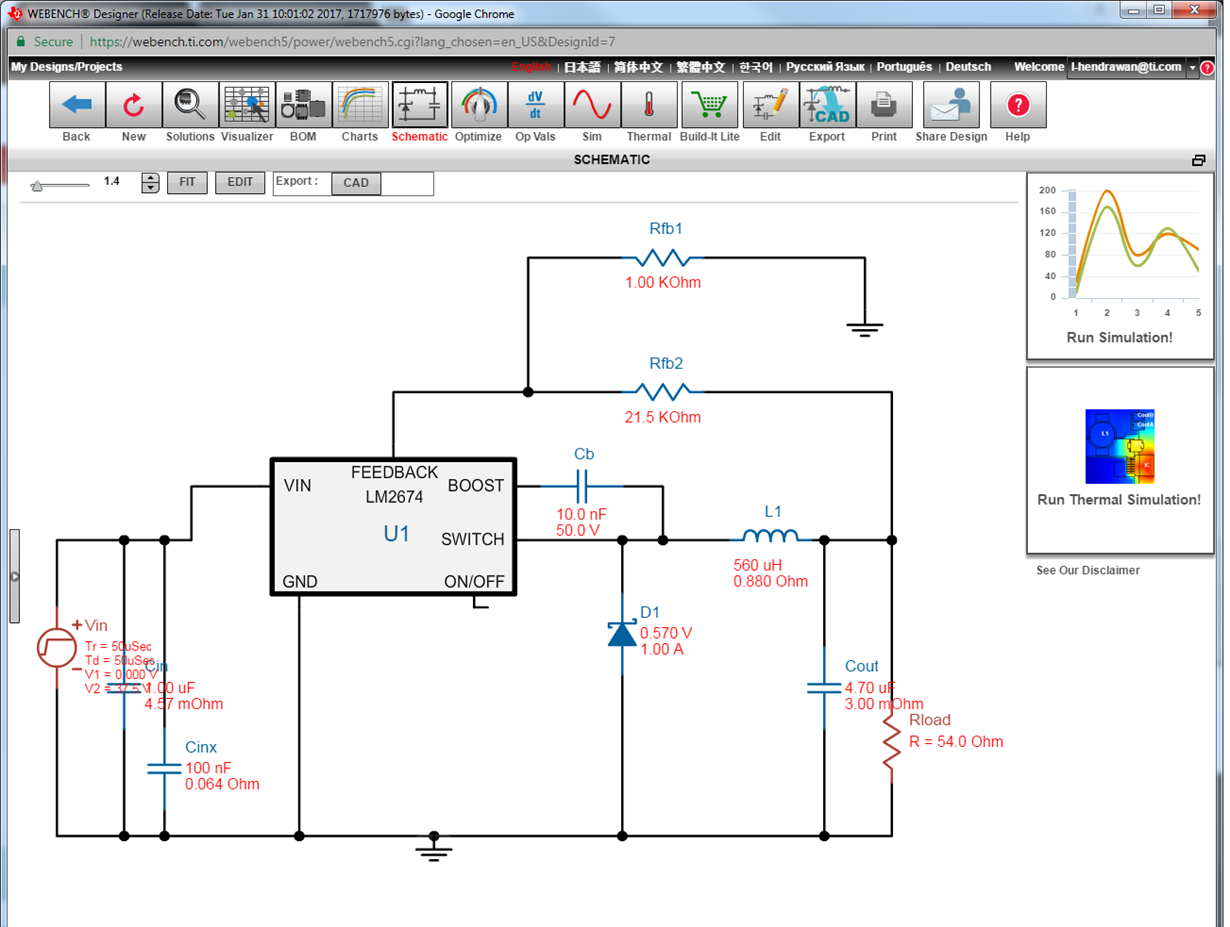 Webench® Toolslm2674 Lm2674 L1 And Cout Calculation Simulation Hardware And System Design