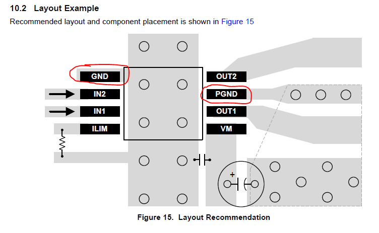 DRV8871: How to connect DRV8871 GND and PGND in Layout - Motor drivers ...