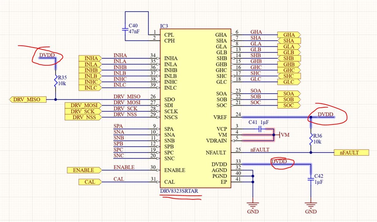 DRV8323: Question about schematic - Motor drivers forum - Motor drivers ...