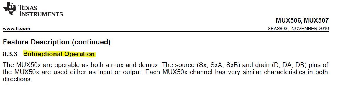 MUX506: Using MUX506/MUX36S16 as 4 to 16 multiplexer for bidirectional ...