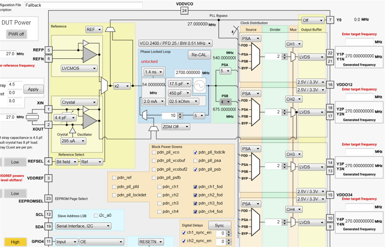 CDCI6214: Output clock frequency is incorrect / wrong settings? - Clock & timing forum - Clock ...
