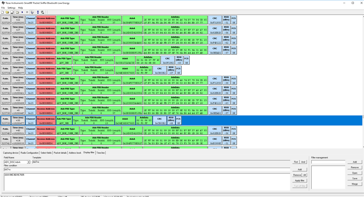 CC2541: Packet Sniffer - Bluetooth forum - Bluetooth®︎ - TI E2E support ...