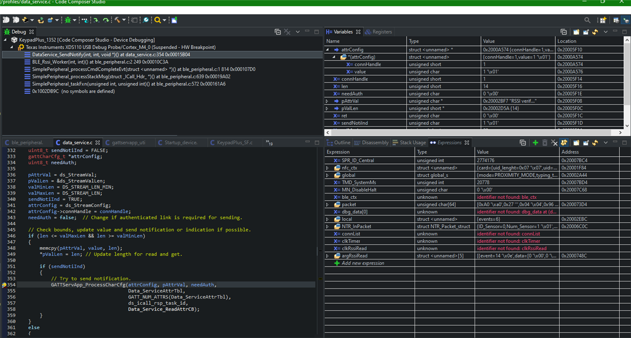 CCS/CC1352R: How to send a message to one of the many connected central ...