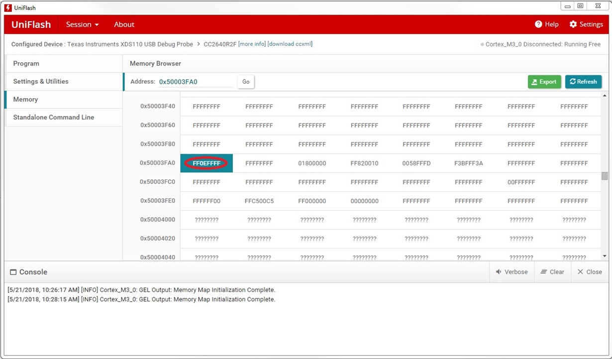 CC2642R: how to read and then update a value of a memory position ...
