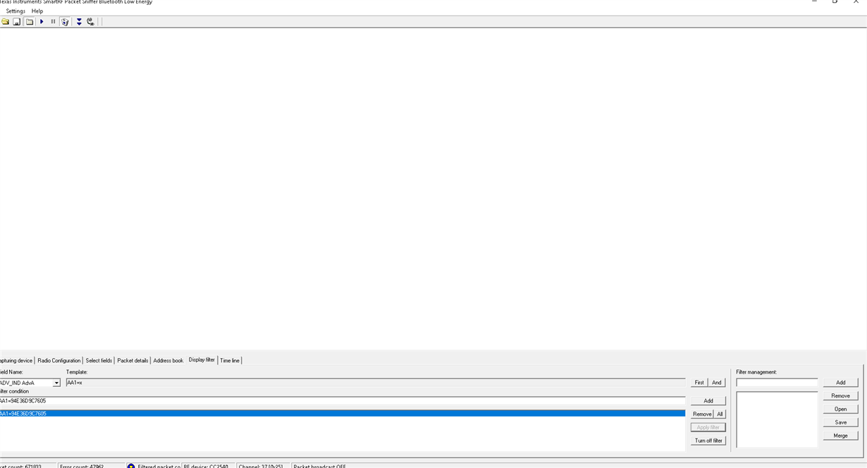 CC2541: Packet Sniffer - Bluetooth forum - Bluetooth®︎ - TI E2E support ...