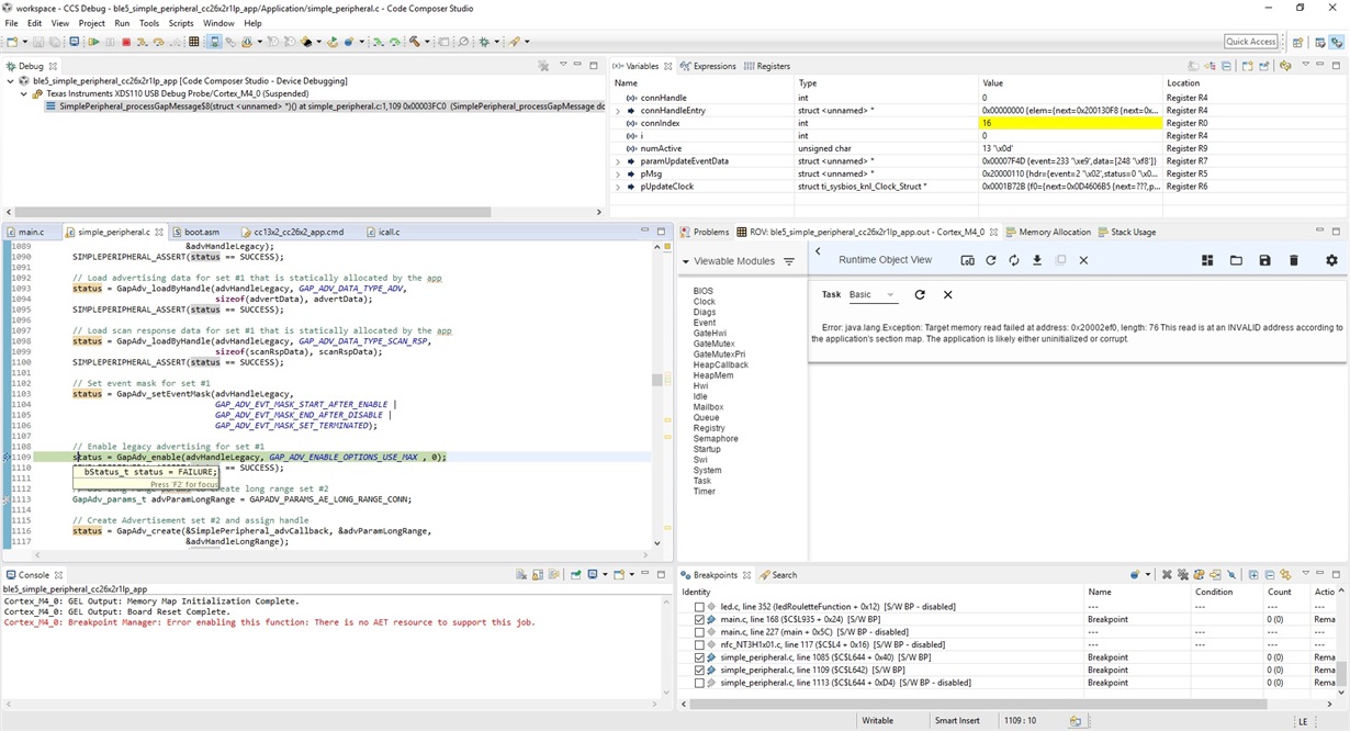Ccscc2642r Debugging Issues Wrong Association Of Symbols Bluetooth Forum Bluetooth®︎