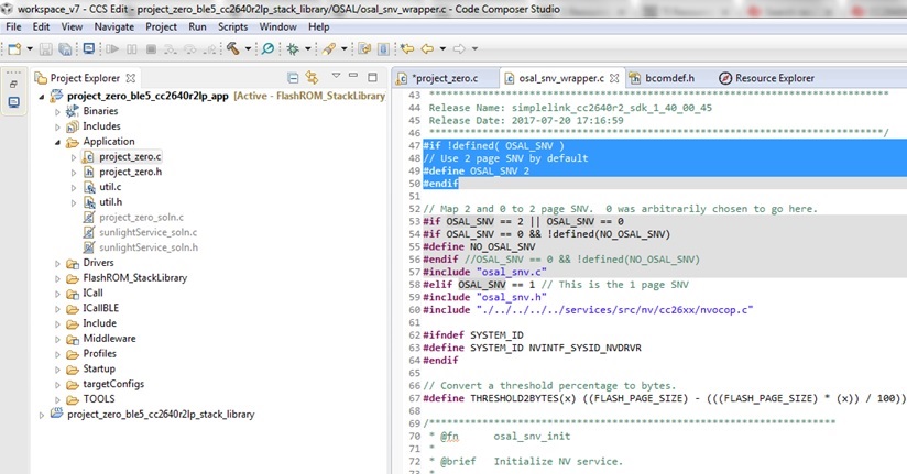 CCS/CC2640R2F: OSAL_SNV_READ() and OSAL_SNV_READ() not working in Project Zero. - Bluetooth ...