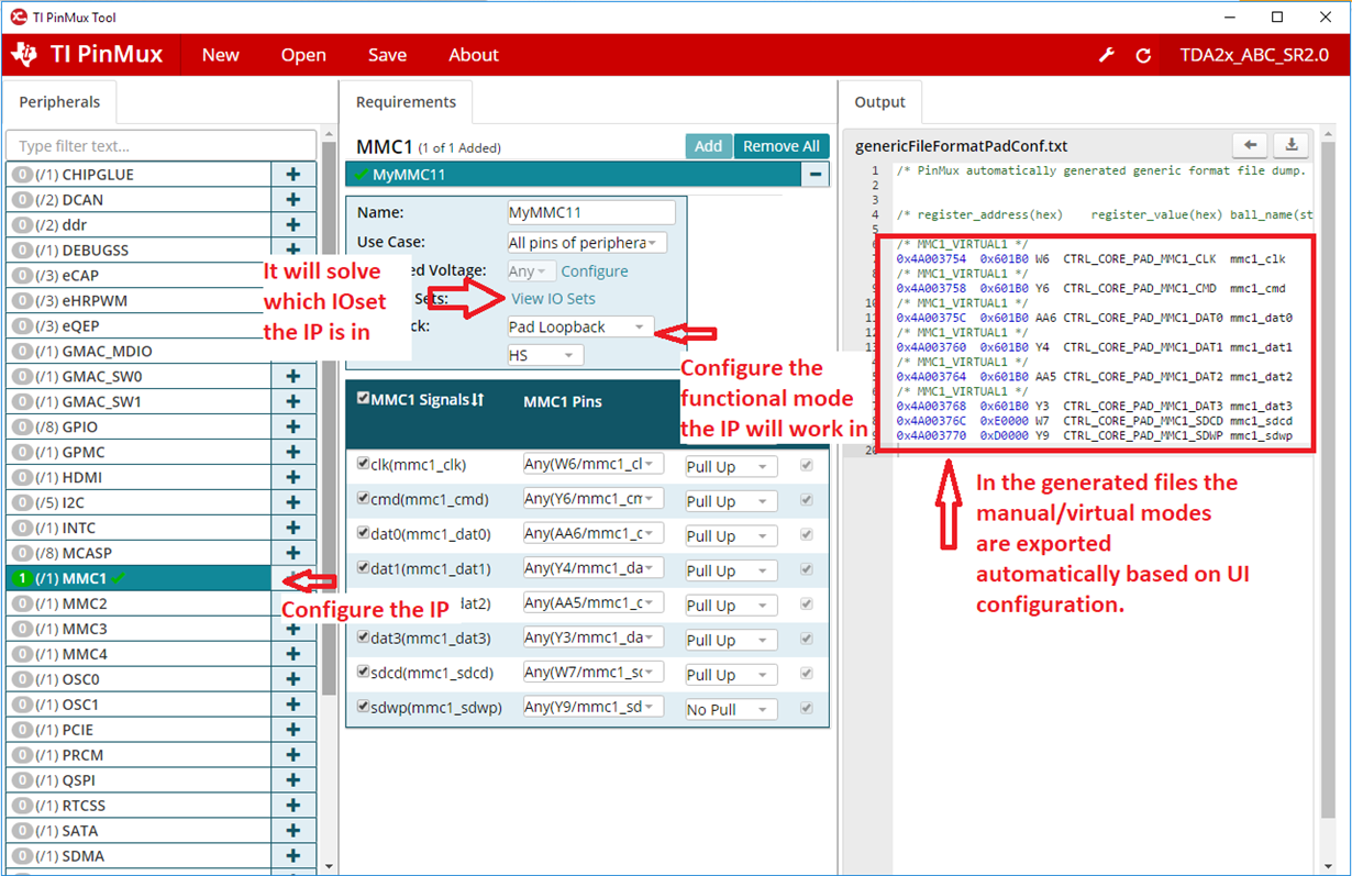 DRA72: Pinmux Tool 4.0 - how to select Virtual or Manual IO Timing ...