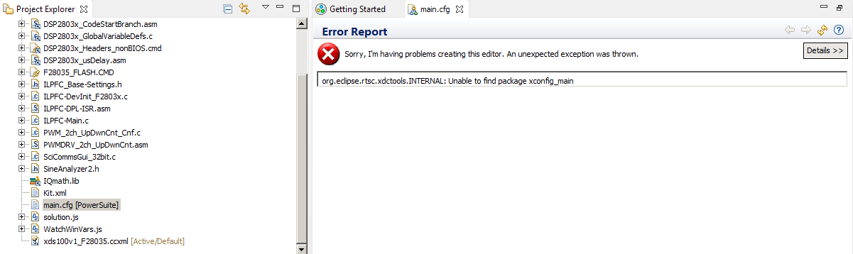 CCS/TMS320F28377D: powerSUITE projects not displaying CFG pages - Code ...