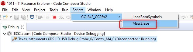 CCS/CC1352R: Unable to flash new code or connect the debugger - Code Composer Studio forum ...