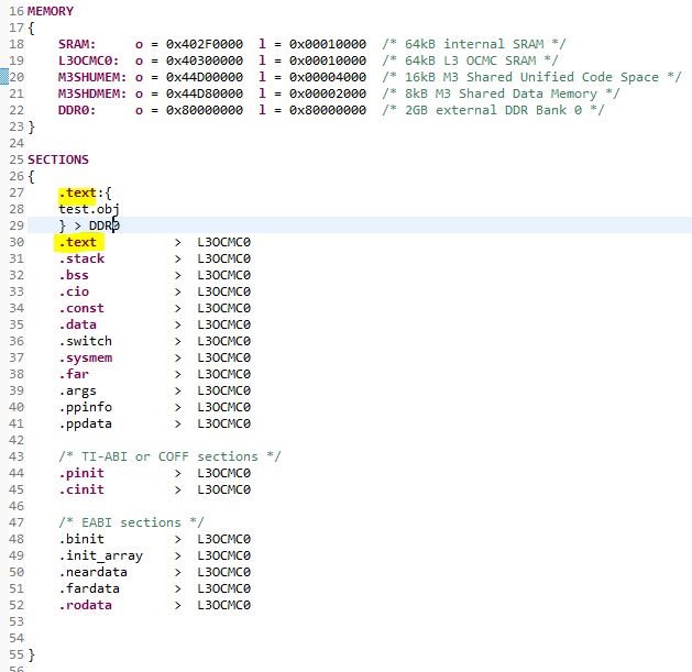 AM4372: Define multiple same section in .cmd file - Code Composer Studio forum - Code Composer ...