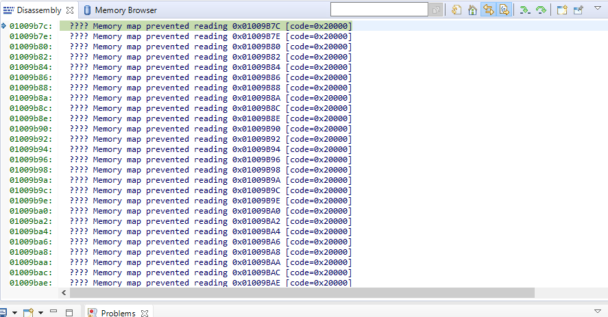 Ccsek Tm4c1294xl Memory Map Prevented Reading 0x01009b7c Code
