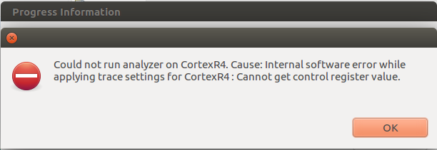 CCS/TMS570LS2124: Hardware Trace Analysis Error: "Internal Software ...
