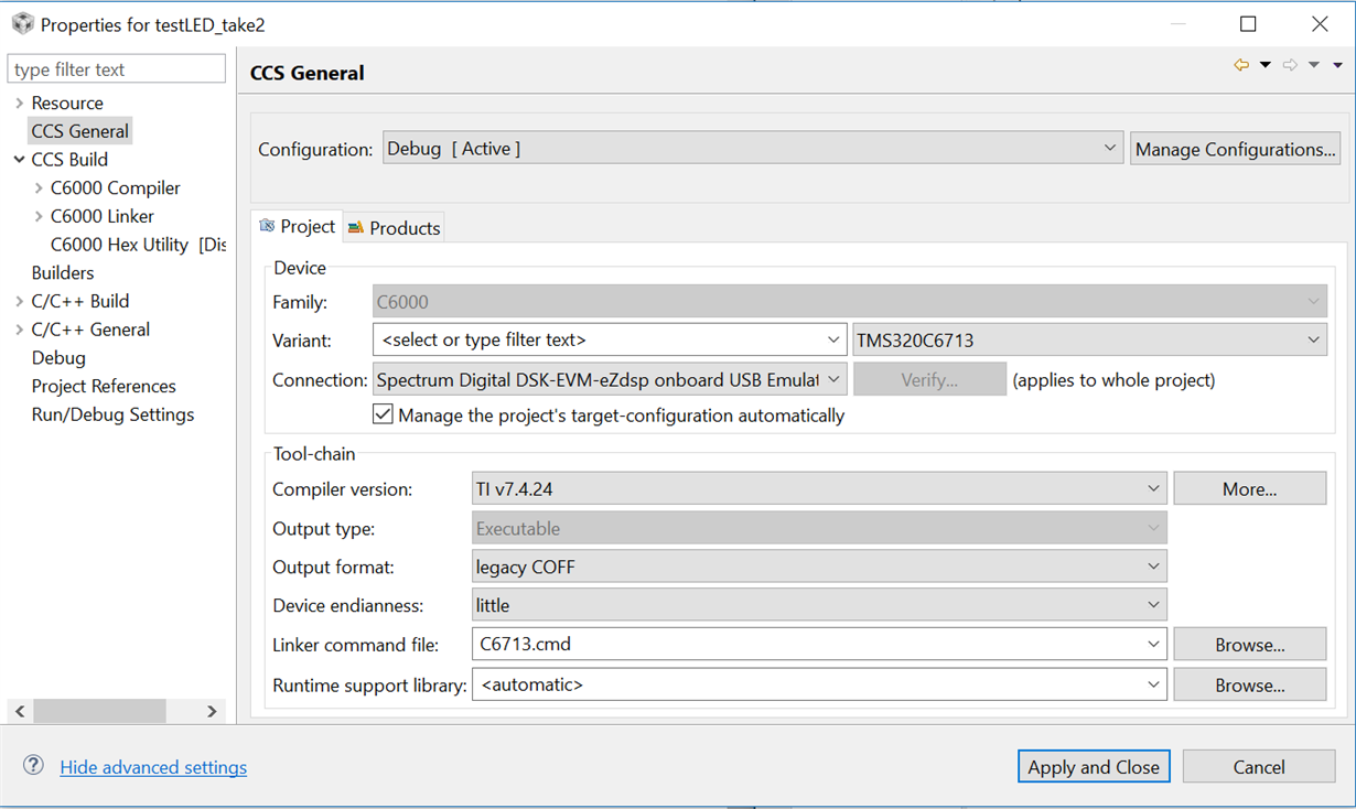 CCS/TMS320C6726B: Programming DSP from TMDSDSK6713 JTAG Emulator - Code ...