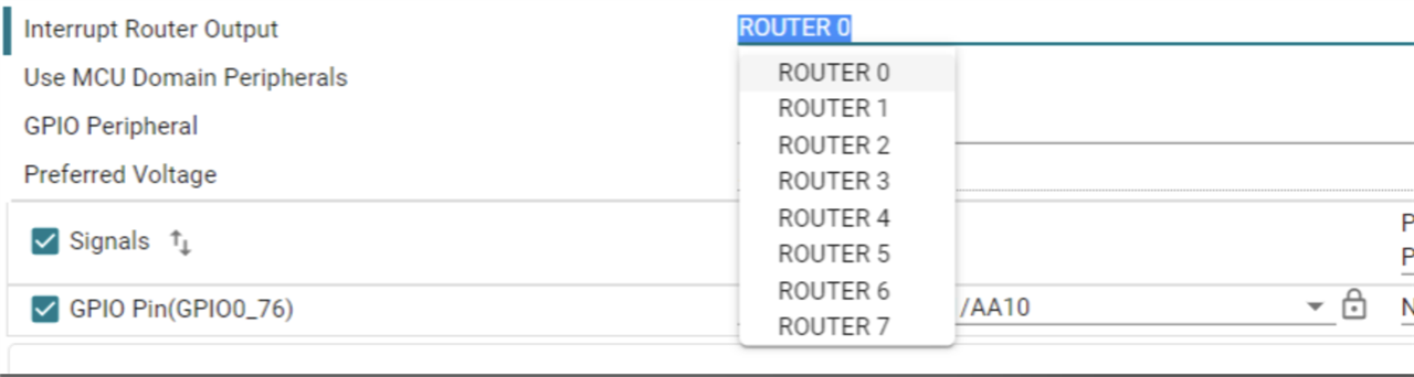 Am2432 Questions Regarding Gpio Interrupt Router Output Number For Different Sdksyscfg