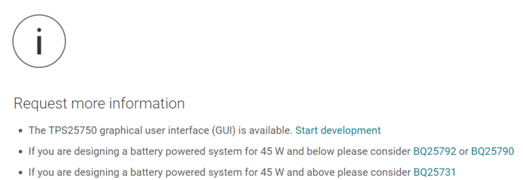 TPS25750: Recommended Battery charger at 65W Sink - Interface forum - Interface - TI E2E support ...