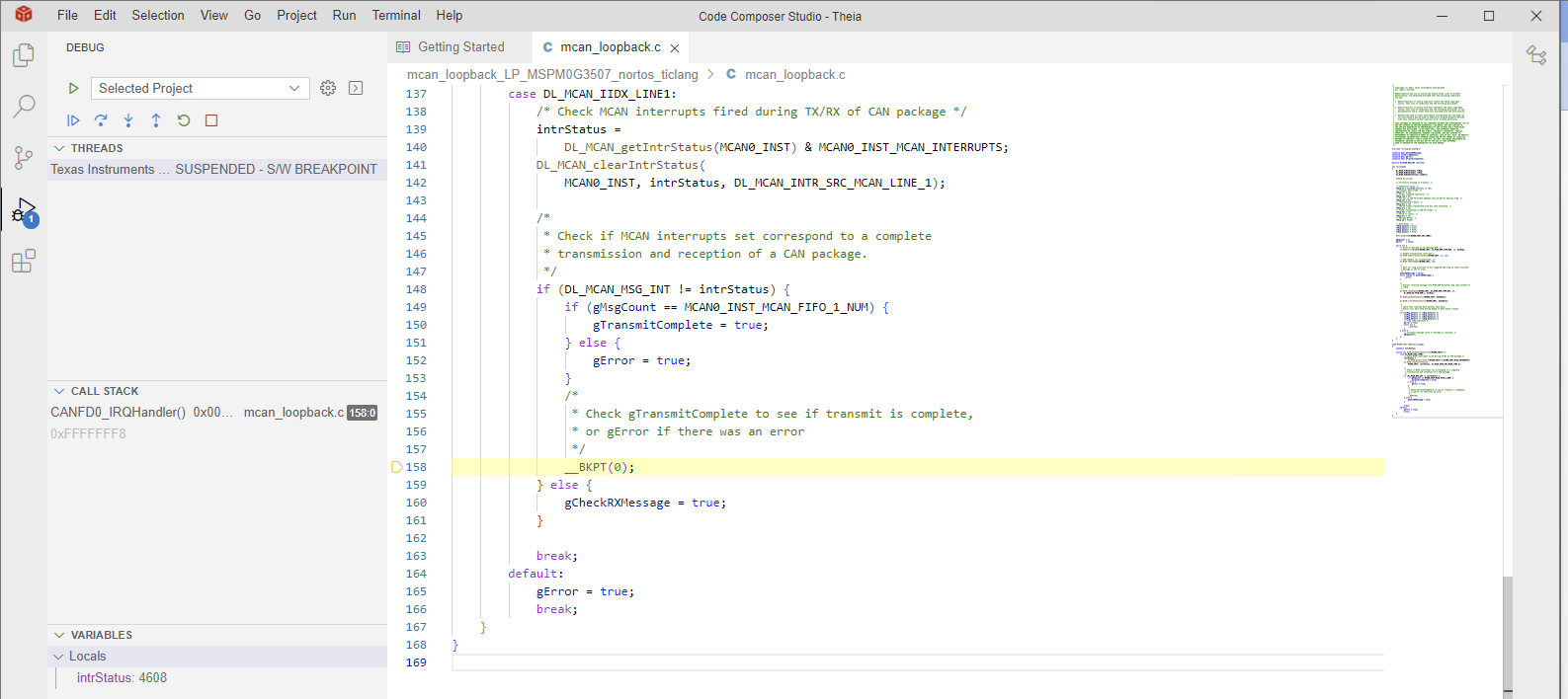 Lp Mspm0g3507 Mcan Receiveloopback Issue Msp Low Power Microcontroller Forum Msp Low Power