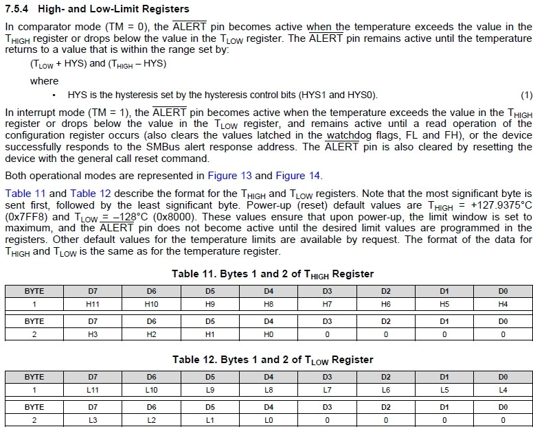 Tmp108 There Is No Document About The Chip Register Address On Ti Website Sensors Forum