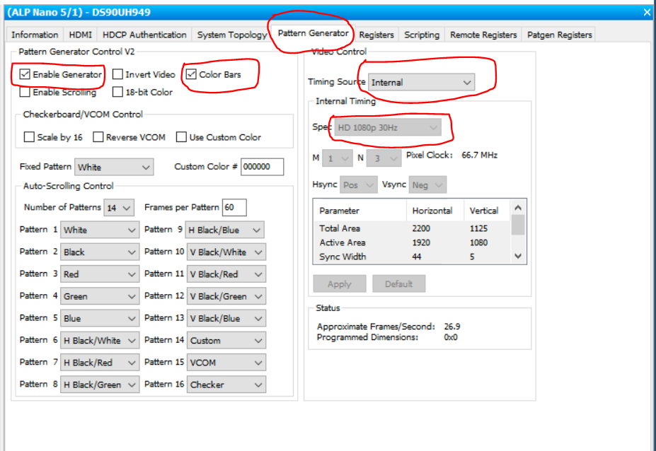 DS90UB949-Q1: Analog Launch Pad - automated pattern generation - Interface forum - Interface ...