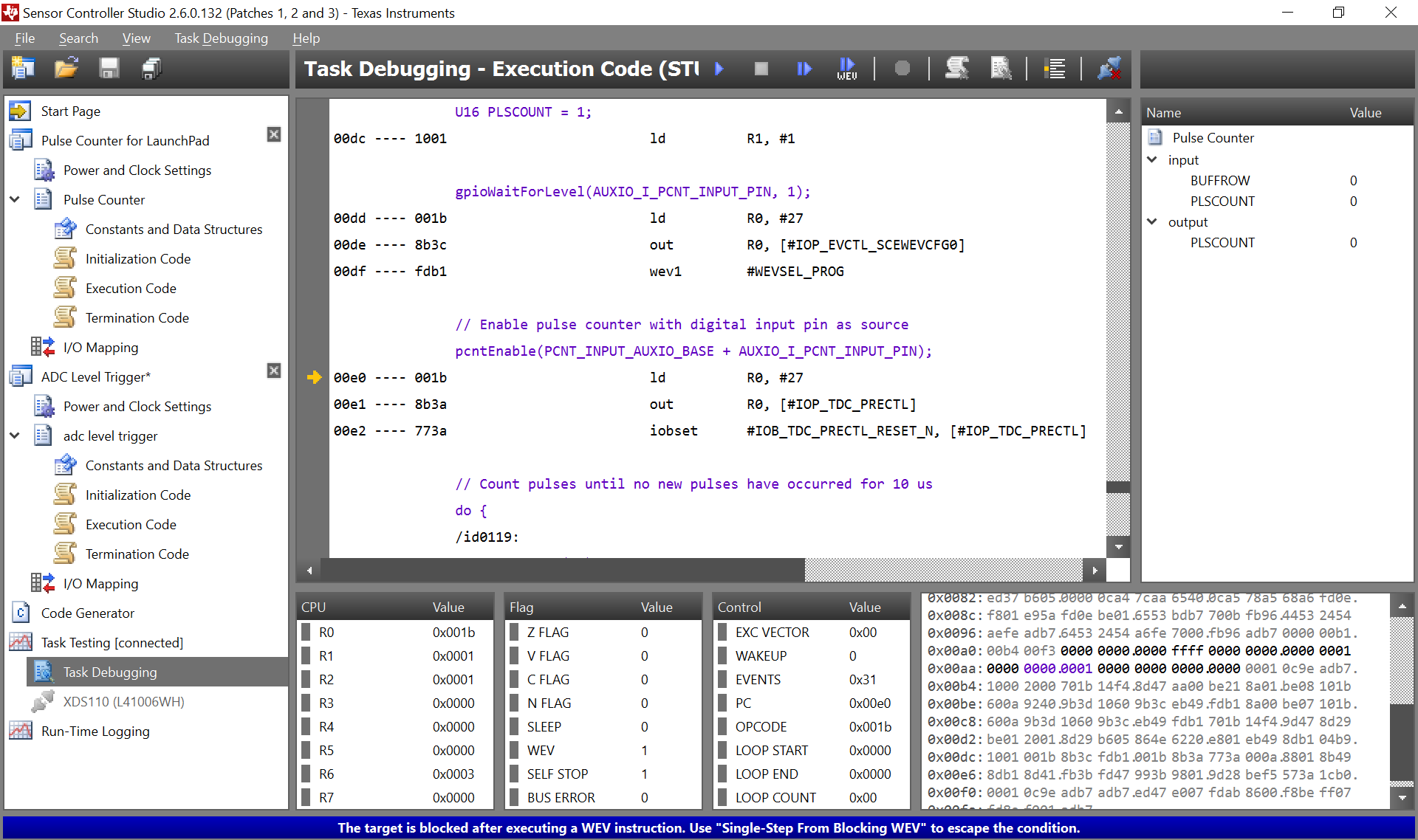 CCS/LAUNCHXL-CC1352R1: Sensor Controller Studio error using Pulse Counter - Sub-1 GHz forum ...