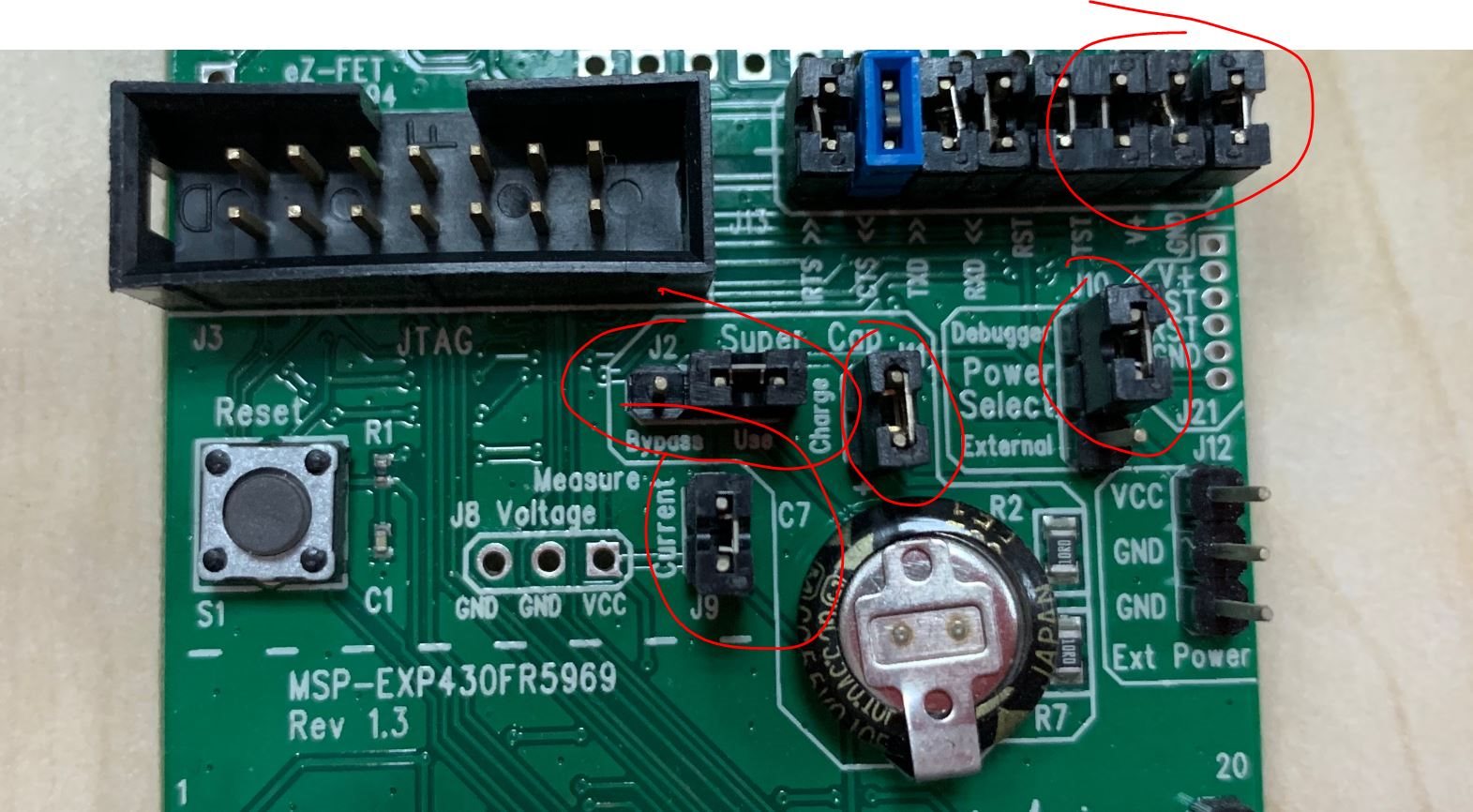 CCS / MSP-EXP430FR5969: how to measure the voltage that the supercapacitor has on the card msp ...