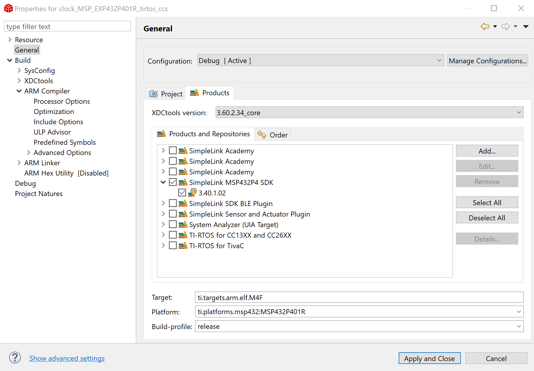 CCS/MSP432P401R: An error when changing Clock.tickSource to Clock.TickSource_USER - MSP low ...