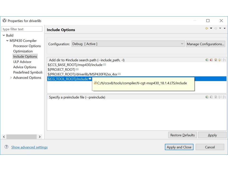 CCS/MSP430FR2355: devlib.h and devlib.c not being discovered in timer routine. - MSP low-power ...