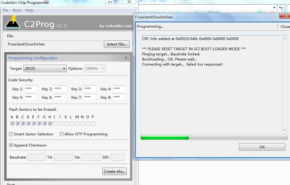 CCS/TMS320F28335: C2prog program fail - C2000 microcontrollers forum - C2000™︎ microcontrollers ...