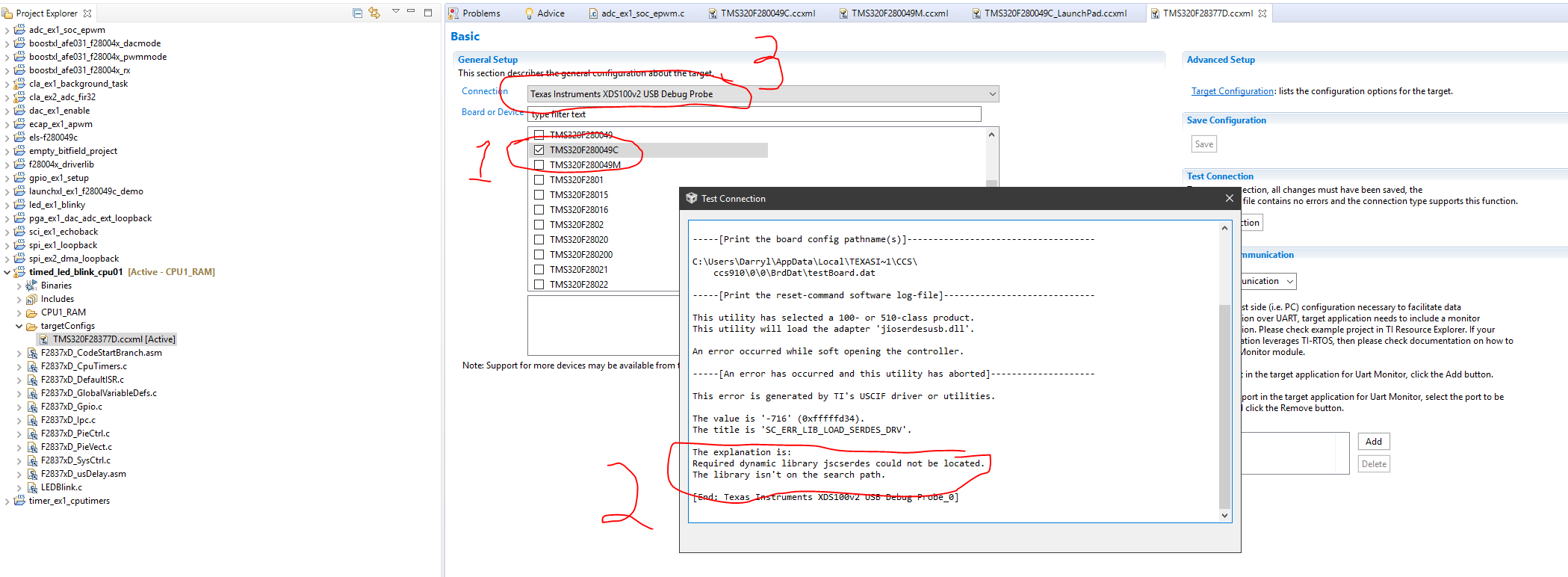 Launchxl F280049c Error While Uploading Ending In Process Terminated C2000 Microcontrollers