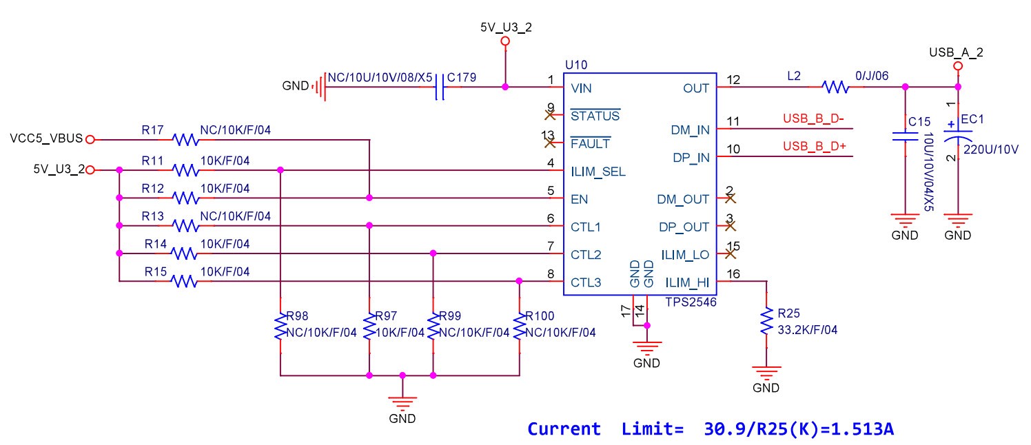 TPS2546: 1.5A power out only and no USB communication requirement - Power management forum ...