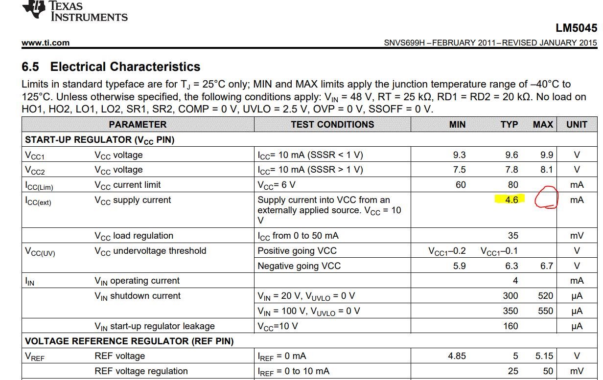 LM5045: Total operating current estimation - Power management forum ...