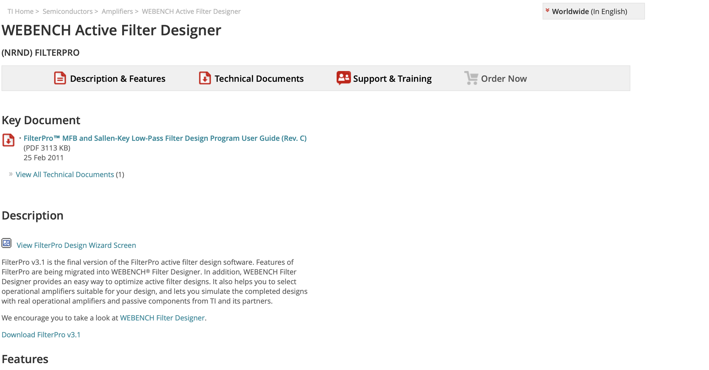 WEBENCH® Tools: How to specify supply voltage type (single/dual supply) in WEBENCH Active Filter ...