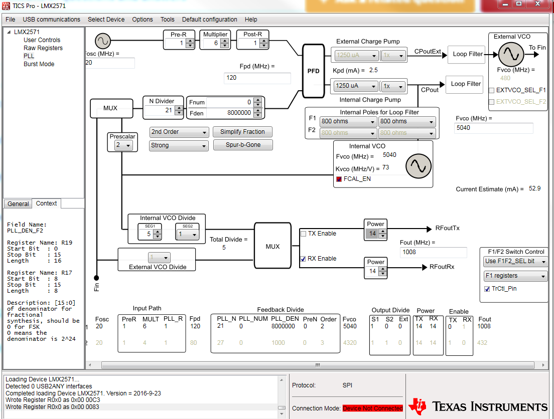 Ticspro Sw Ticspro Sw And Lmx2571 Clock And Timing Forum Clock And Timing Ti E2e Support Forums