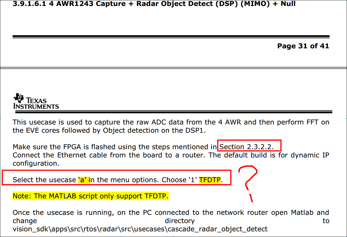 TDA2SX: How to start TDA2Sx+AWR1243P cascade radar development - Processors forum - Processors ...