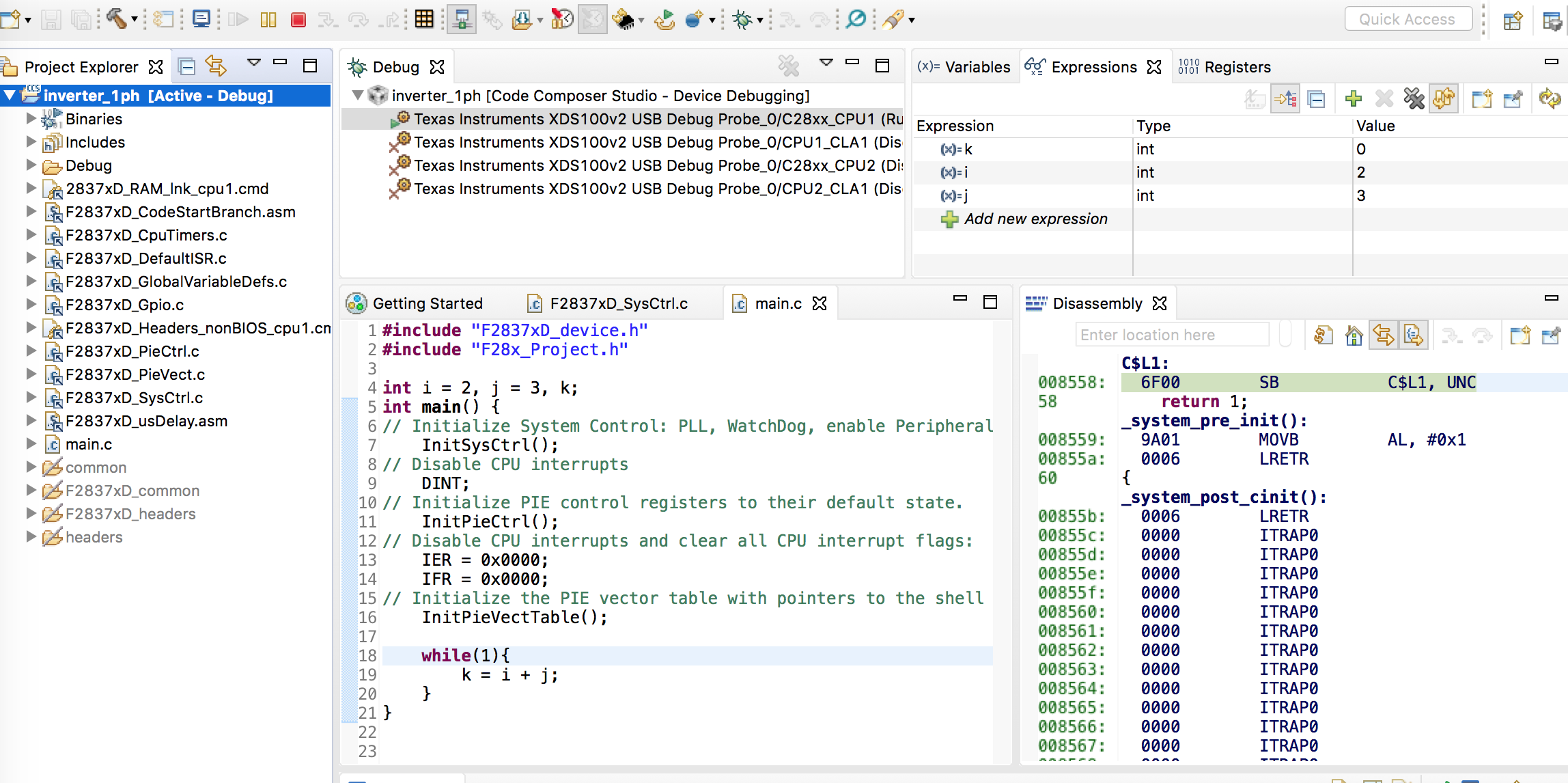 CCS/LAUNCHXL-F28379D: Errors: [E1500] file access error: failed to open "common/source/F2837xD ...